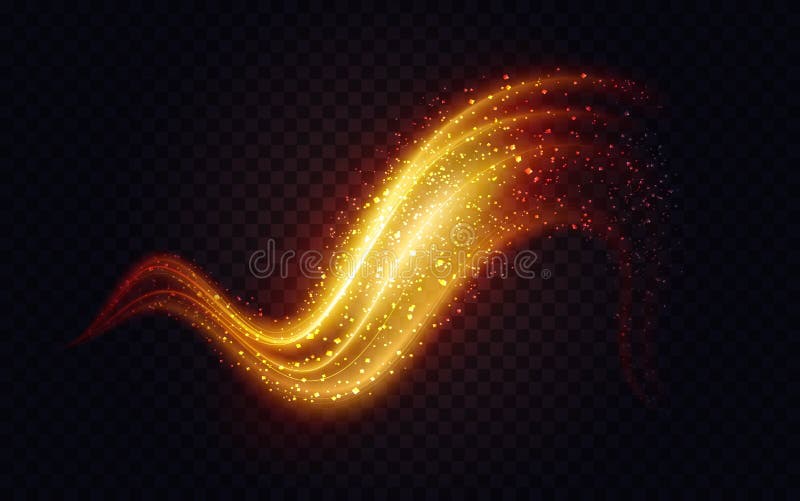 Golden Wave with Sparkle Bokeh, Abstract Light Effect Particles Stock ...