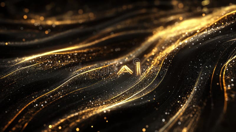 Golden Waves of Light Create an Abstract Representation of Artificial ...