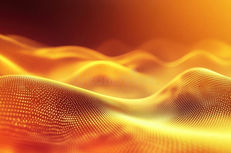 Golden Waves of Light Undulate through the Digital Landscape at Sunset ...