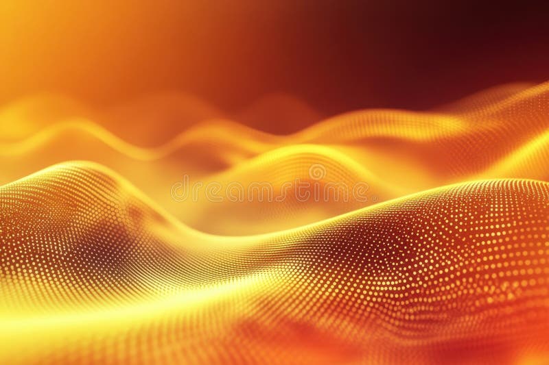 Golden Waves of Light Undulate through the Digital Landscape at Sunset ...