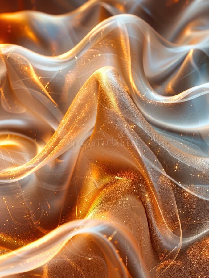 Golden Waves of Liquid Shimmer Under Soft Light in a Mesmerizing ...