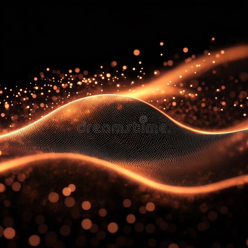 Waves of Golden Light Shimmer Across a Dark Background Creating a ...