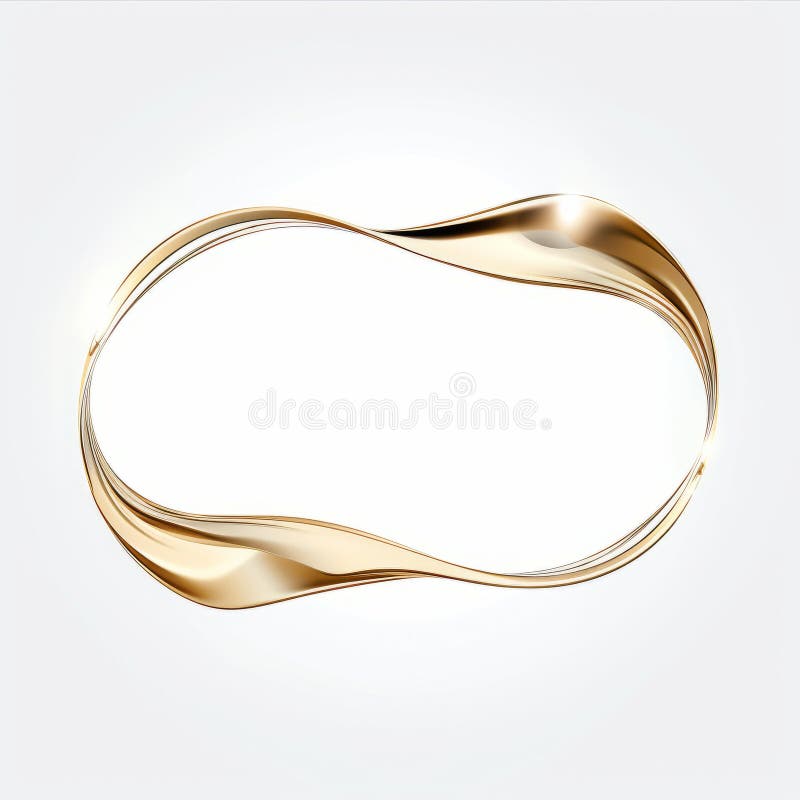 Golden Wavy Frame on a White Background Stock Illustration ...