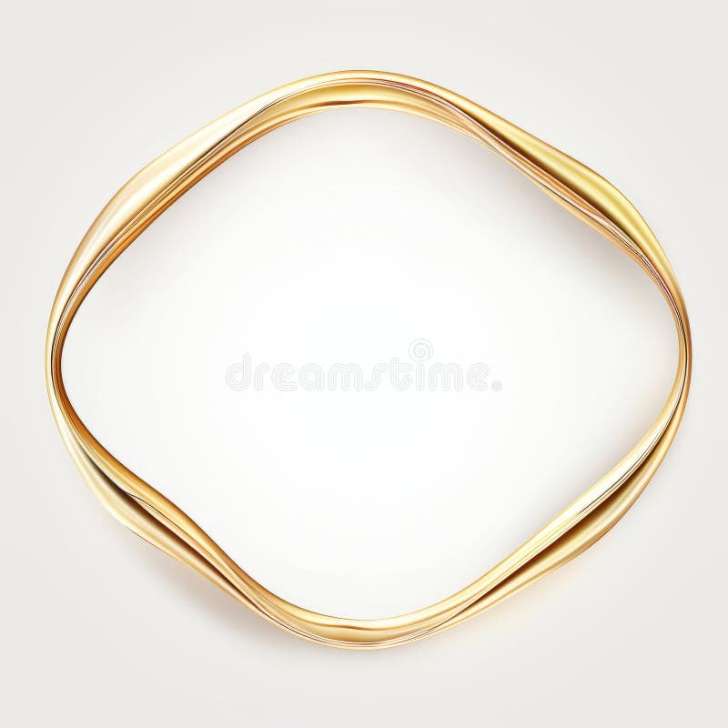 Golden Wavy Frame on a White Background Stock Illustration ...