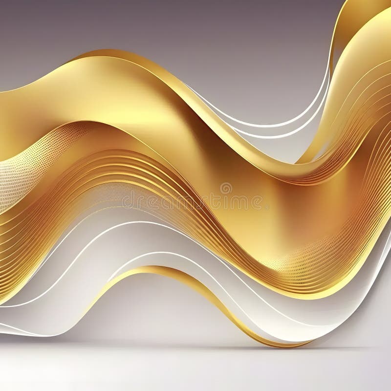 Golden Wavy Line Background for Elegant Designs. Stock Illustration ...