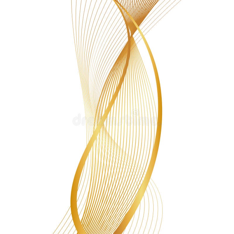 Golden Wavy Line Decoration Stock Vector - Illustration of wavy ...