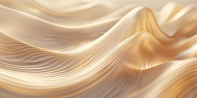 Golden Wavy Stripes Background Flowing and Glowing Stock Photo - Image ...