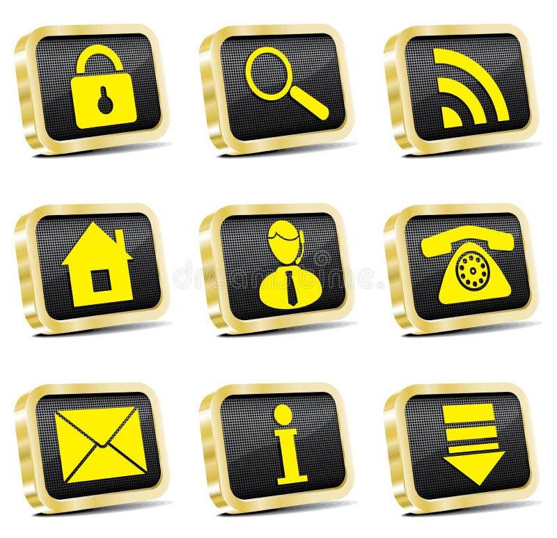 Computer Icon Set (black And White Colors) Stock Vector - Illustration ...