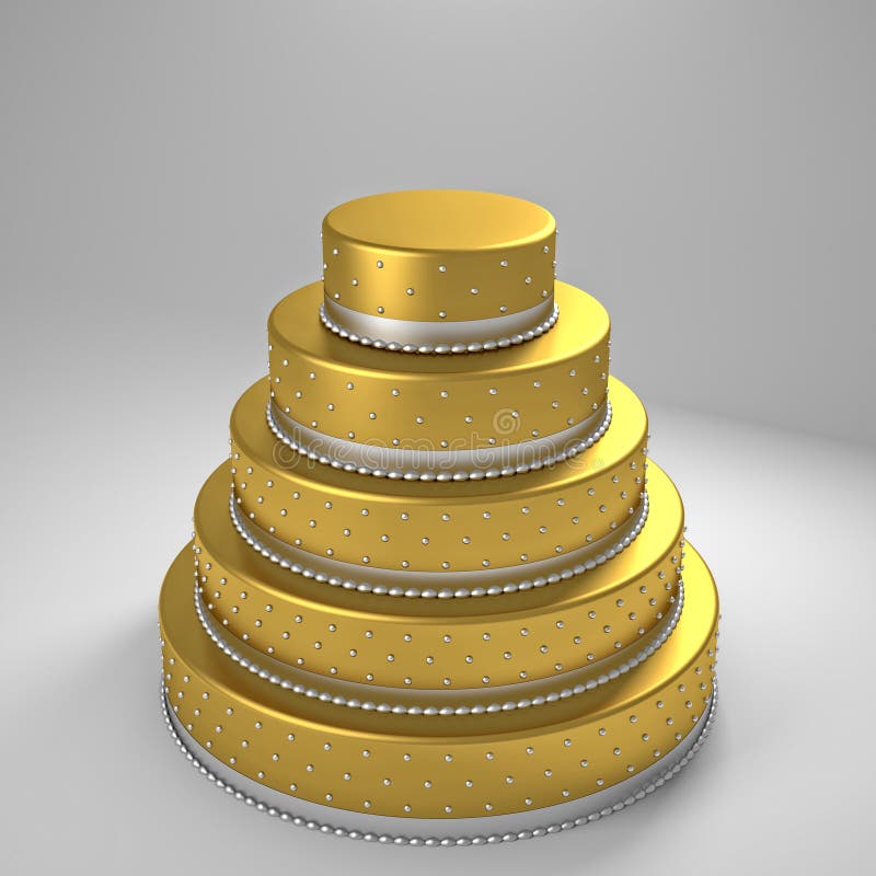 Cupcake Golden Shiny Gold Cake Stock Illustration Illustration Of