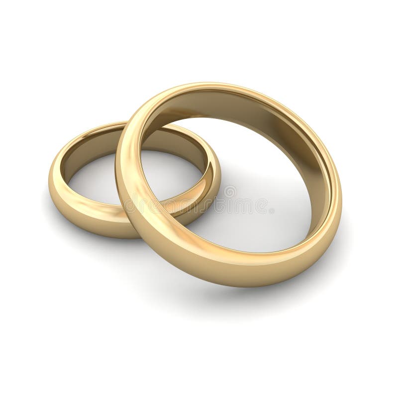 Two gold wedding rings stock illustration. Illustration of circle ...