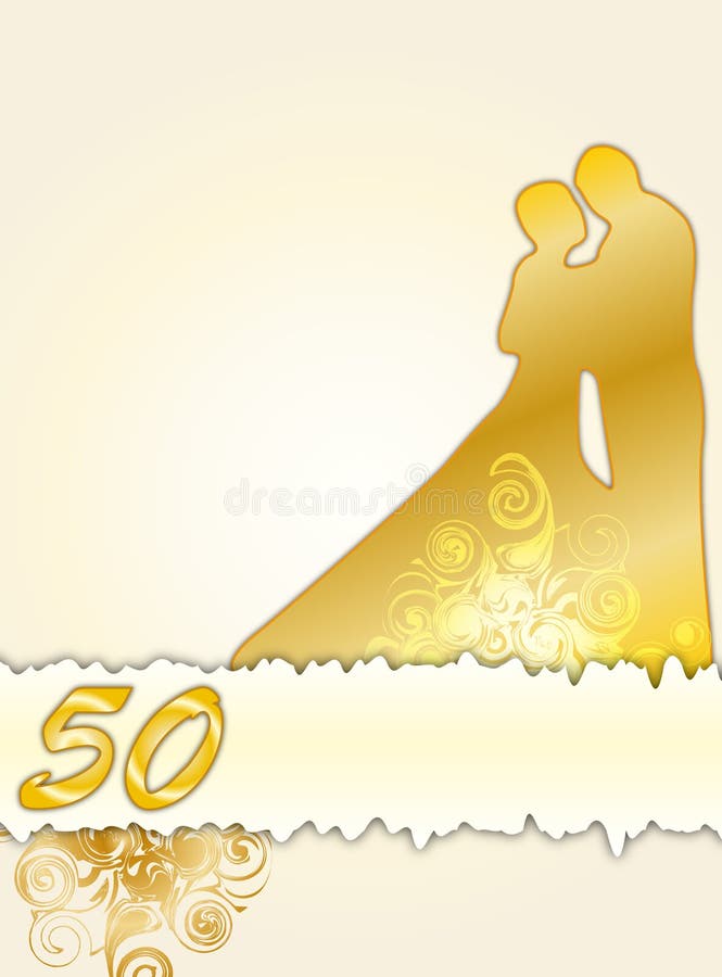 Golden wedding stock vector. Illustration of card, marry - 40258549