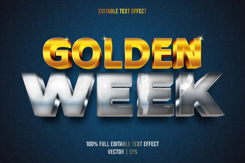 Golden Week Editable Text Effect Luxury and Metallic Style Stock Vector ... Golden Week Editable Text Effect Luxury and Metallic Style Stock Vector ...