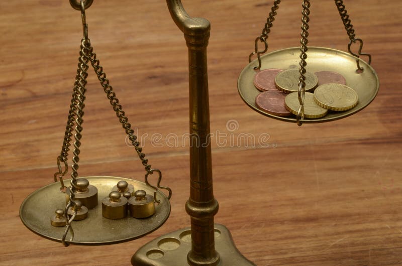 Golden weighing scale stock photo. Image of ancient, equality - 65808792