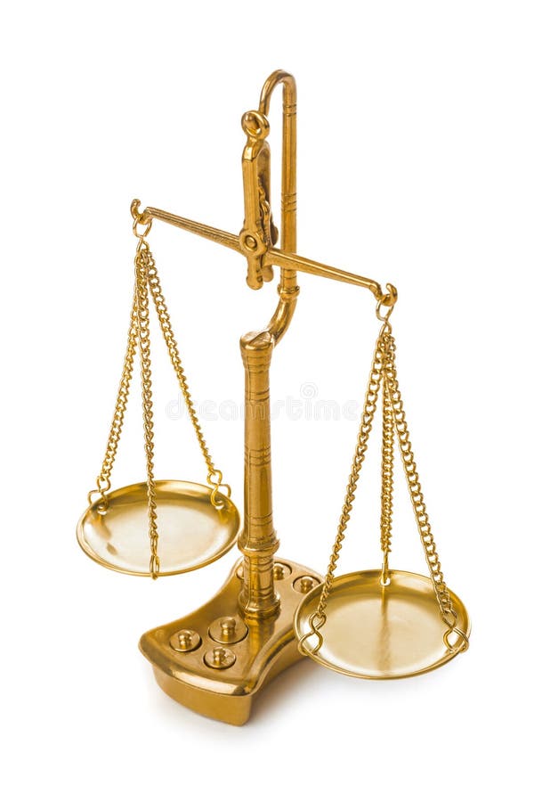 Golden Weight Balance Scale Stock Image - Image of analysis, object ...