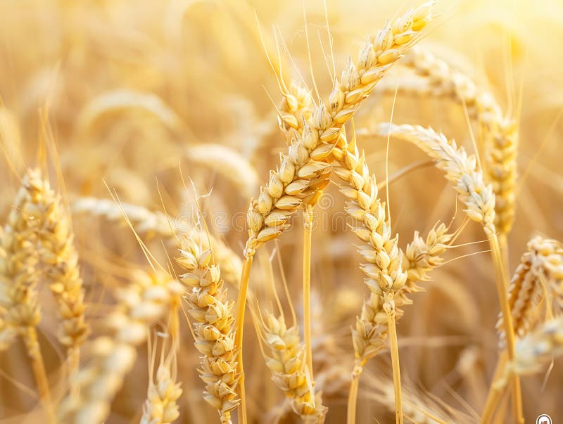 Golden Wheat Ears in High Resolution Stock Illustration - Illustration ...