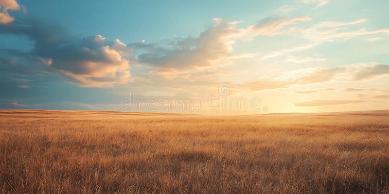 Golden Wheat Field Sunset Nature Landscape Background Stock ...