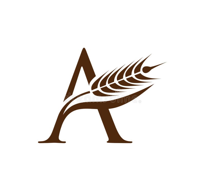 Golden Wheat and Grain Monogram Initial Letter M Stock Vector ...