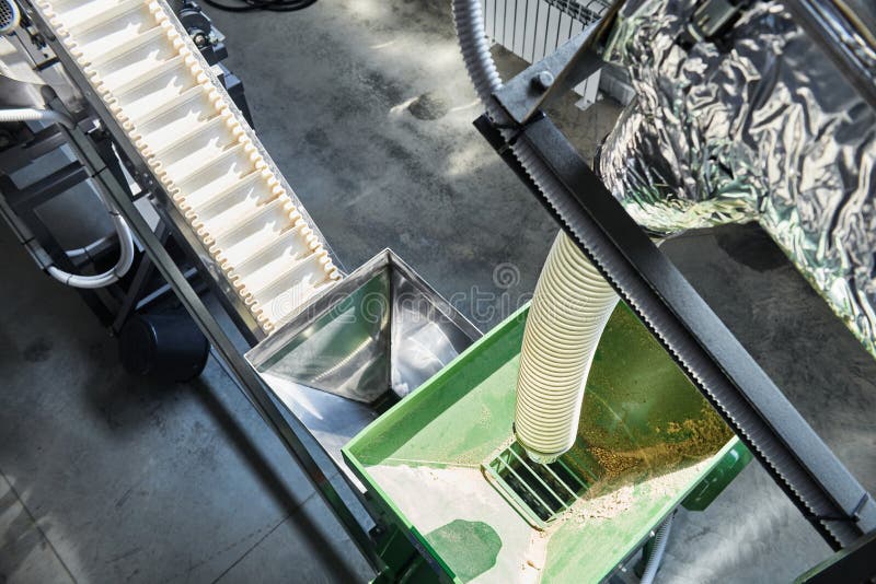 Grain Sorting Machine on the Factory Stock Photo - Image of golden ...