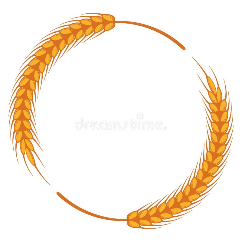 Synergy of 2 Wheat Stalks that Form a Circle Frame Stock Vector ...