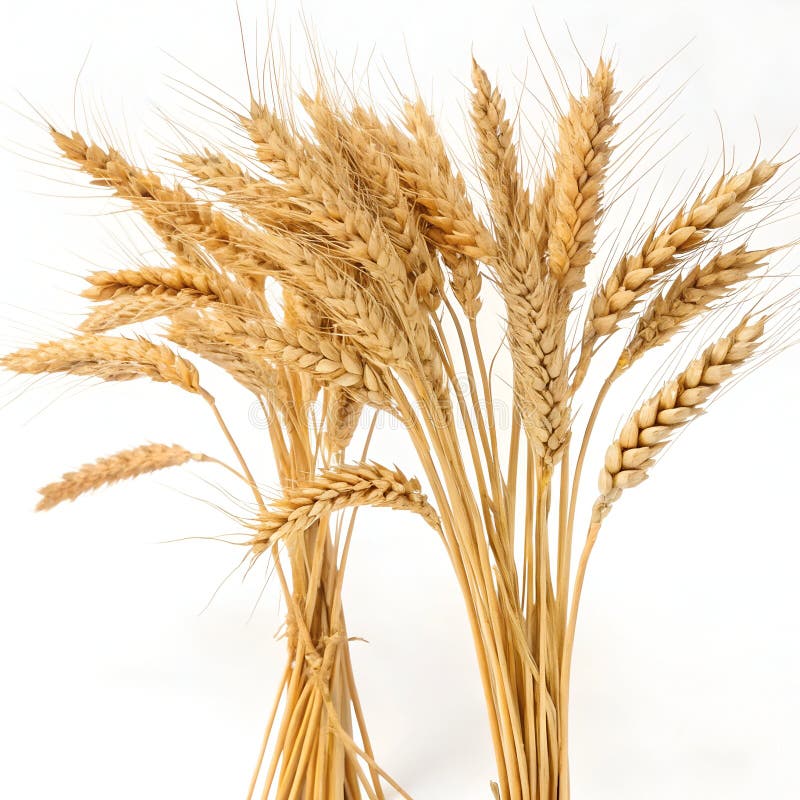 Golden Wheat Stacks Isolated on White Background Stock Illustration ...