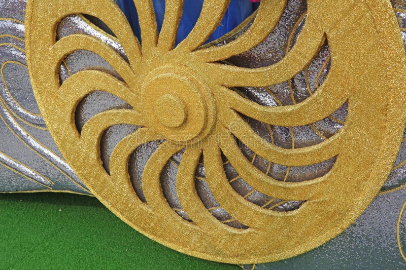 Golden Wheel decoration stock image. Image of close - 365692167