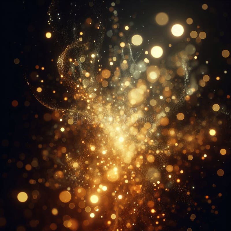 Golden Whispers: a Dance of Light Particles. a Captivating Display of ...