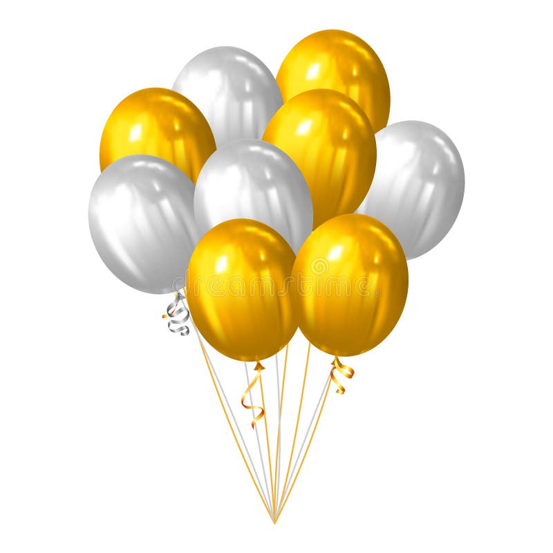 Bunch of Realistic Transparent White Balloons, Glossy Balloons Vector ...