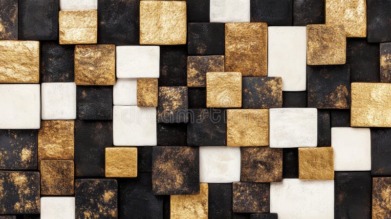 Golden and White Checkered Wall, a Luxurious Modern Design for Interior ...