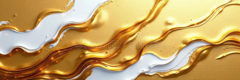 Golden, White Streaks; Abstract Canvas Texture, Flowing, Abstract Art, Pattern Stock ...