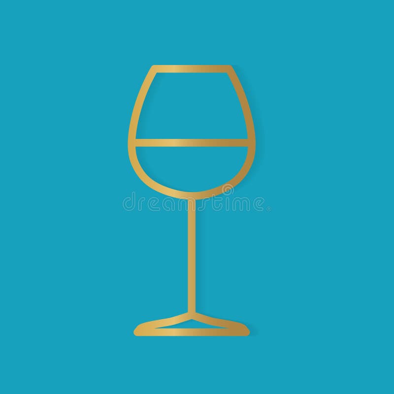 Golden wine glass icon stock vector. Illustration of graphic - 165039151