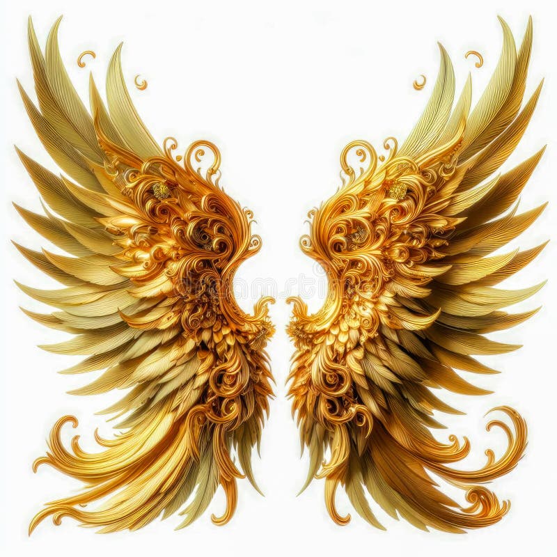 Golden Wings for the Holiday. Angel Wings Stock Illustration ...