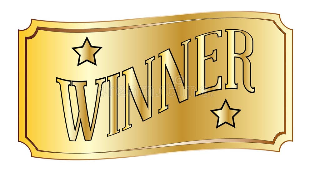Golden Winner Ticket stock vector. Illustration of graphic - 237889425