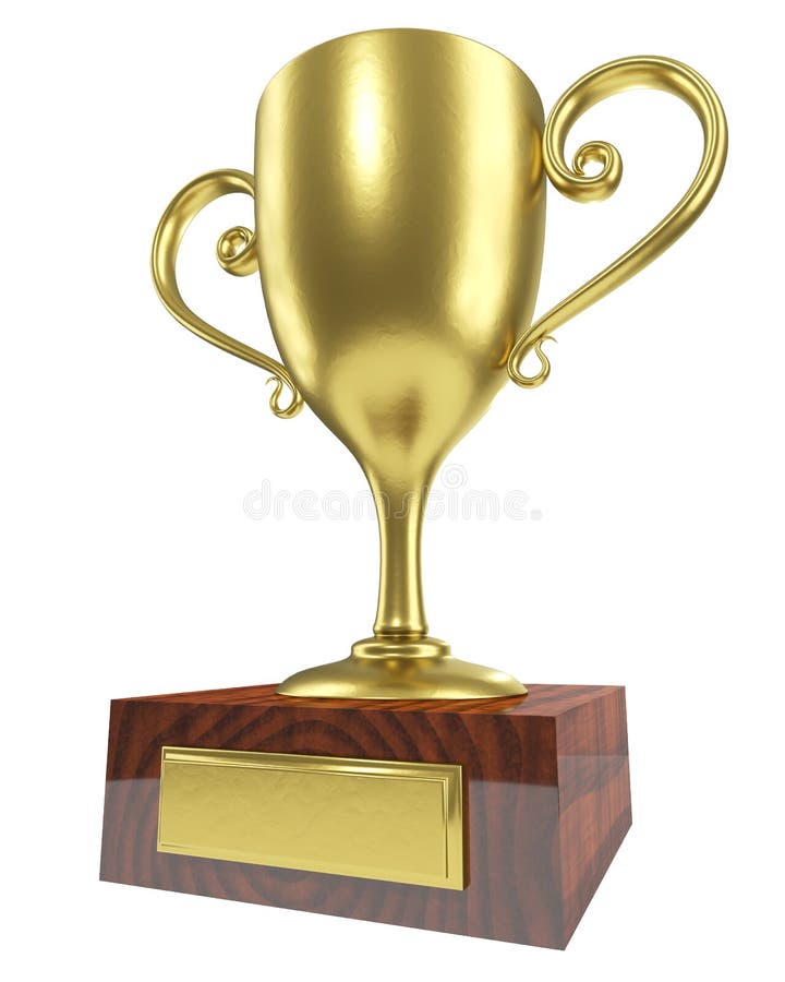 Golden winner trophy cup stock illustration. Illustration of achieve ...