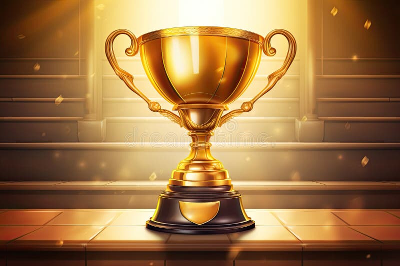 Golden Winners Cup Trophy AI Generated Stock Photo - Image of champion ...