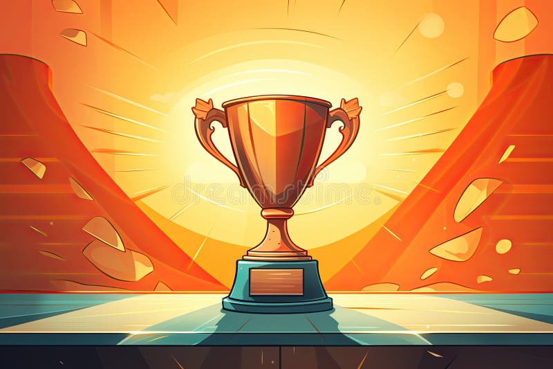 Golden Winners Cup Trophy AI Generated Stock Illustration ...