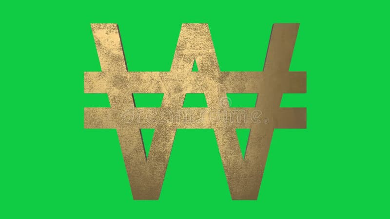 Rotating 3D Won Symbol in Green Screen Stock Footage - Video of ...