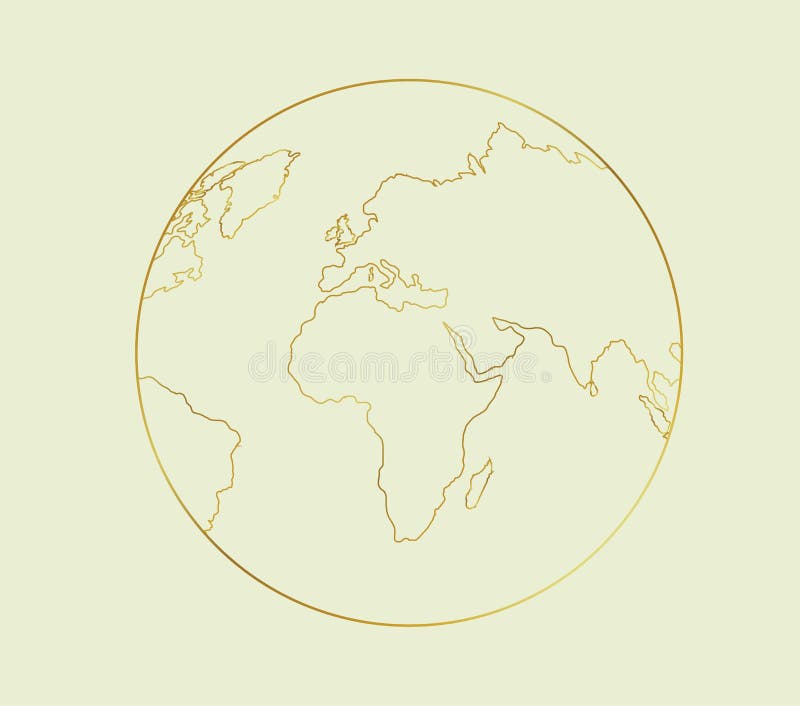 Golden World Globe.Vector Earth Icon Stock Illustration - Illustration ...