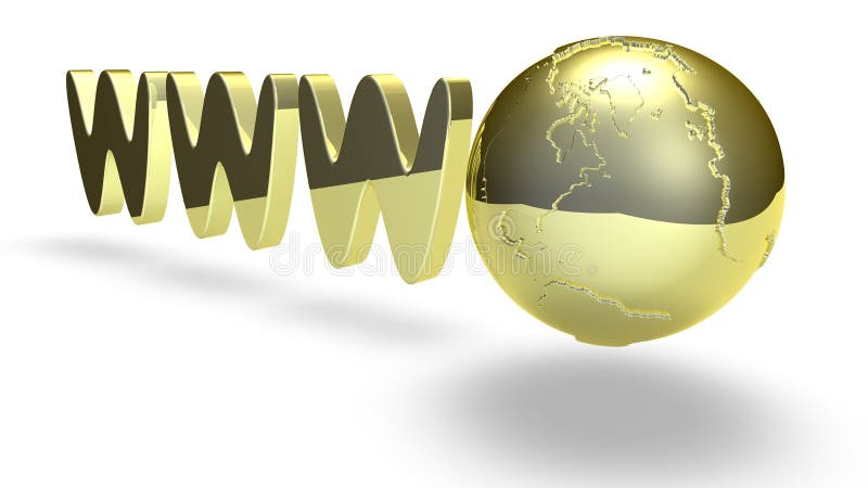 Golden World Wide Web stock illustration. Illustration of digitally ...