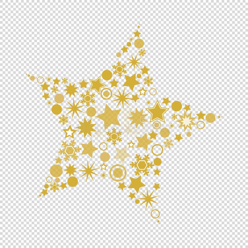Golden Xmas Star - Vector Illustration - Isolated on Transparent ...