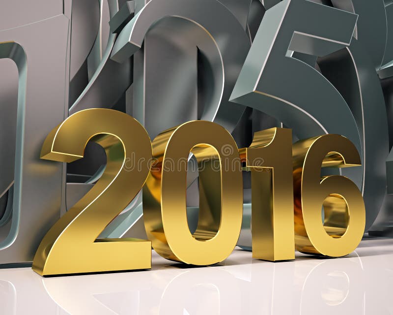 Golden year 2016 stock illustration. Illustration of metallic - 60184980