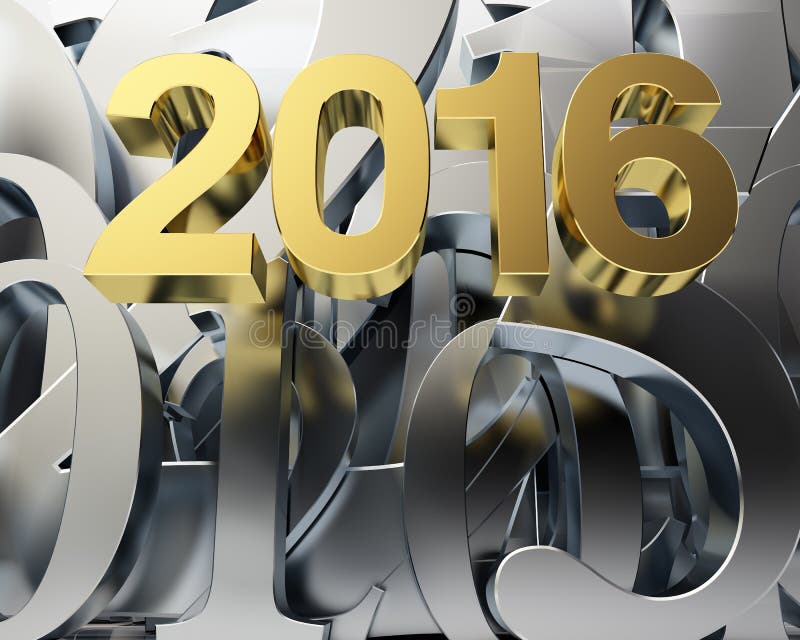 Golden year 2016 stock illustration. Illustration of metallic - 60185074