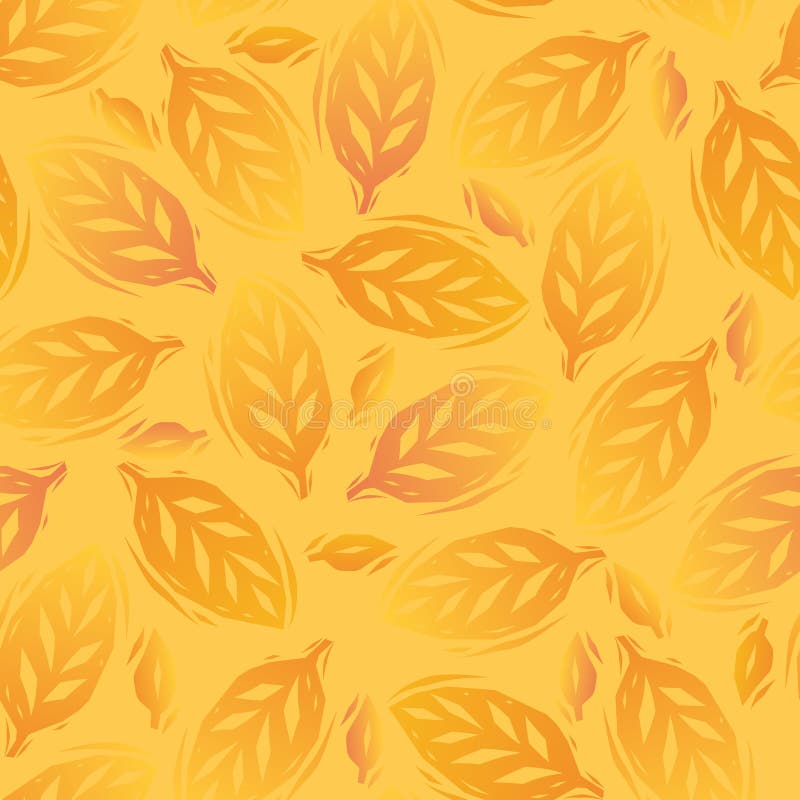 Golden Yellow Autumn Leaves Seamless Pattern, Vector Stock Vector ...