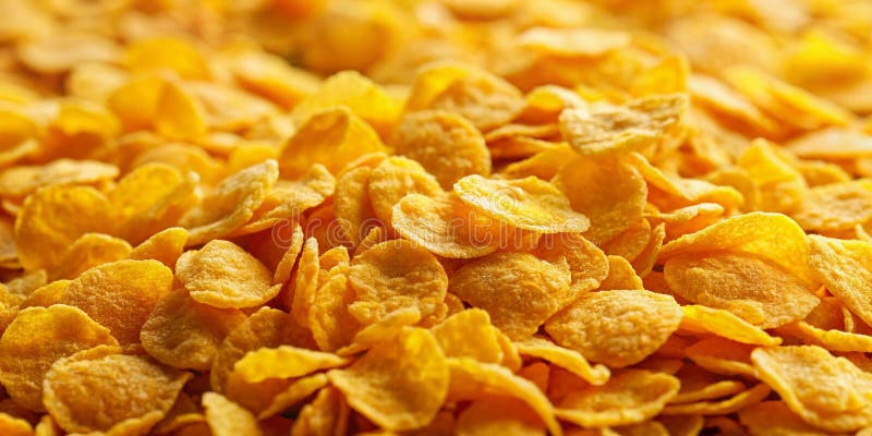 Golden-Yellow Corn Flakes: a Hyper-Realistic Close-up Explores the ...