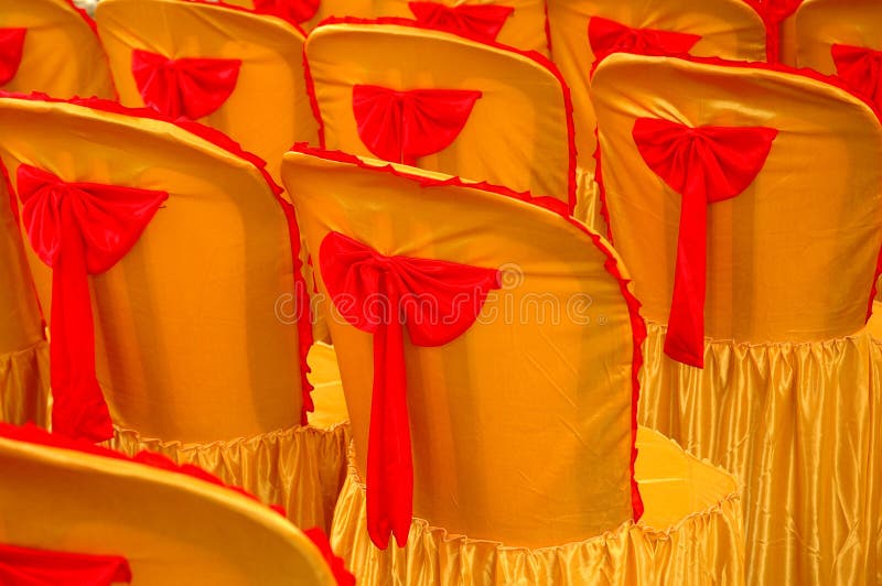 A Golden Yellow Cover and Red Tape Stock Image - Image of audience ...