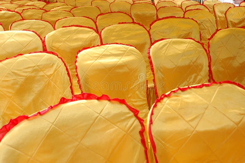 A Golden Yellow Cover and Red Tape Stock Photo - Image of game, empty ...