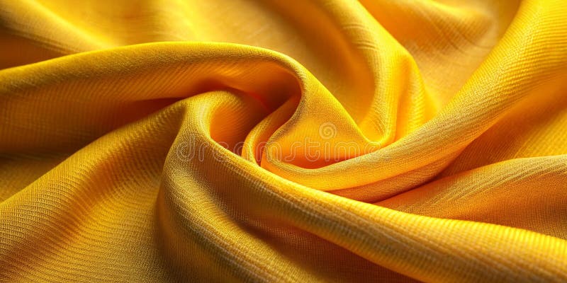 Golden Yellow Fabric Draped in Soft, Luxurious Waves. Generative AI ...