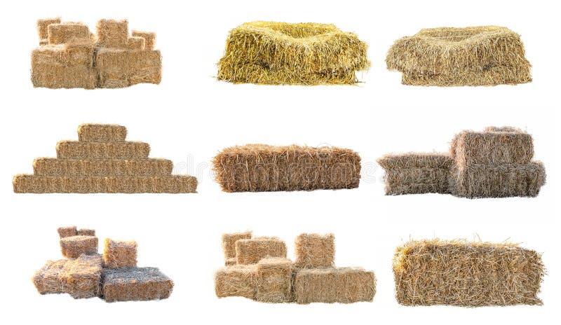 Golden Yellow Haystack Isolated on a White Background Stock Photo ...