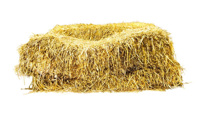 Golden Yellow Haystack Isolated on a White Background Stock Photo ...