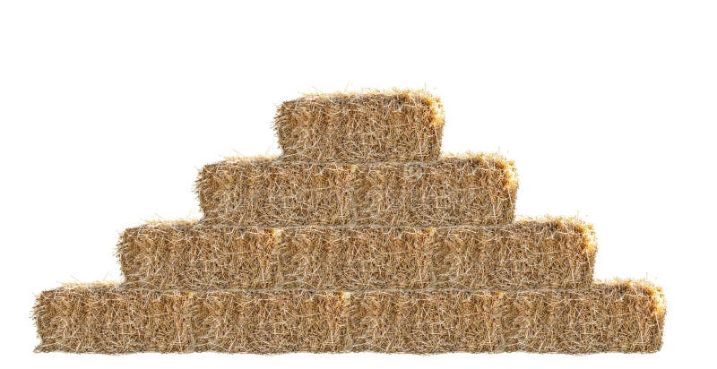 Golden Yellow Haystack Isolated on a White Background Stock Image ...