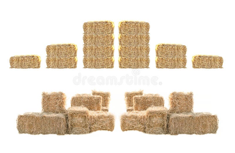 Golden Yellow Haystack Isolated on a White Background Stock Image ...